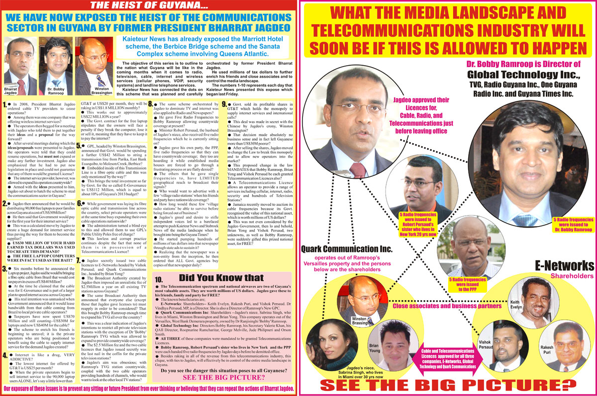 The Media & Telecommunication Heist of Guyana - Kaieteur News