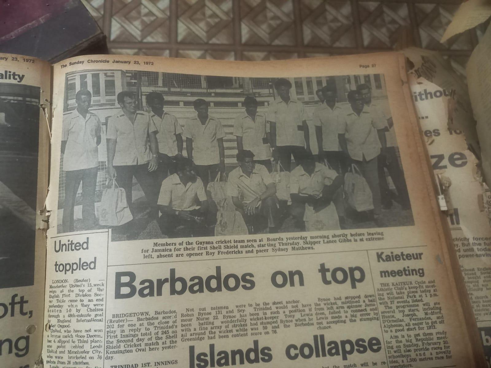 1972 Shell Shield team to Jamaica was captained by Lance Gibbs ...