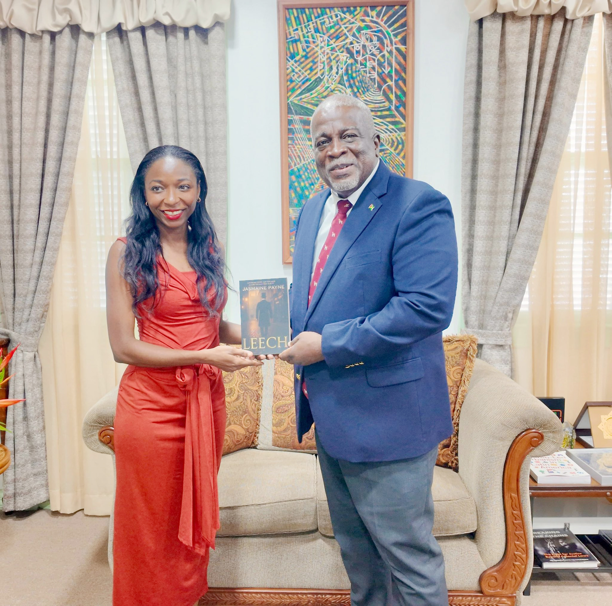 Guyanese writer Jasmaine Payne presents book to PM Phillips - Kaieteur News